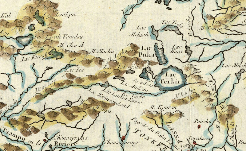 Old Map of Tibet 1747 China Vintage Map Wall Map Print - VINTAGE MAPS ...