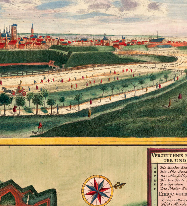 Old Map of Gdansk Danzig Poland 1687 Vintage Map Wall Map Print ...