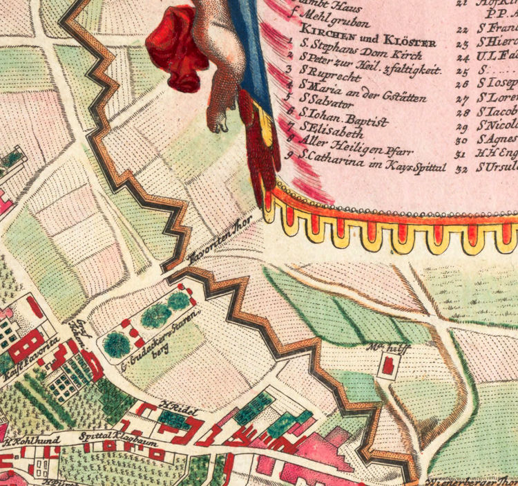 Old Map of Vienna Wien Austria 1712 Vintage Map Wall Map Print ...