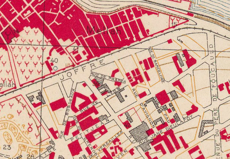 Old Map of Rabat Morocco 1924 Vintage Map Wall Map Print - VINTAGE MAPS ...