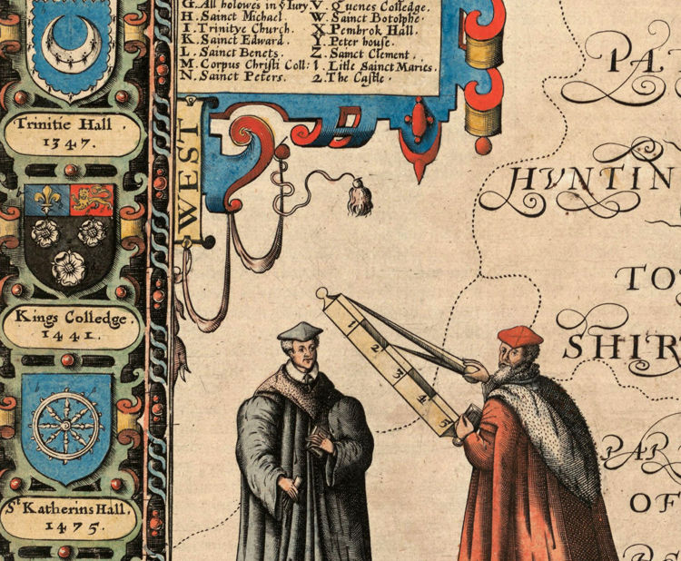 Old Map of Cambridge 1620 United Kingdom Vintage Map Wall Map Print ...