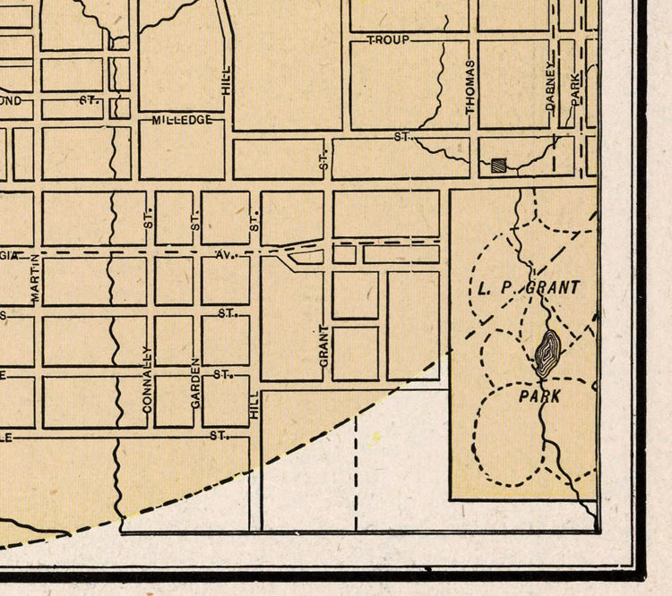 Old Map of Atlanta City 1901 Vintage Map Wall Map Print - VINTAGE MAPS ...