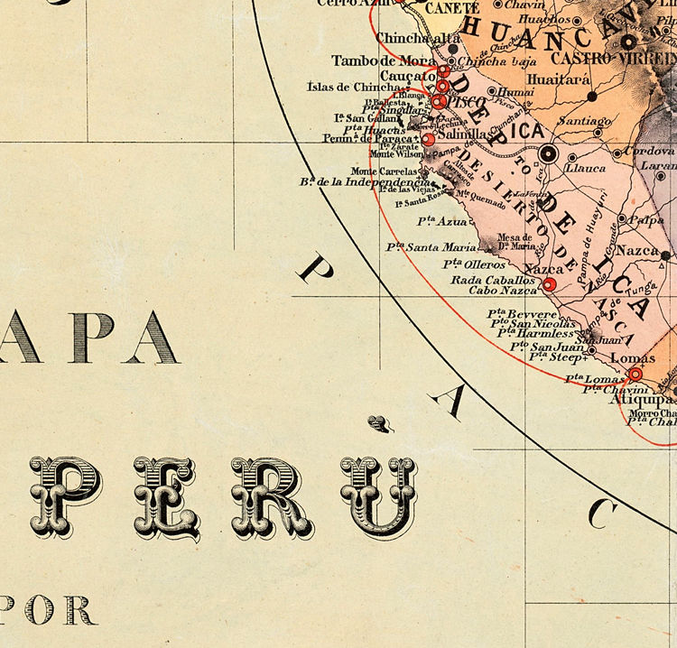 Old map of Peru 1871 Vintage Map Wall Map Print - VINTAGE MAPS AND PRINTS