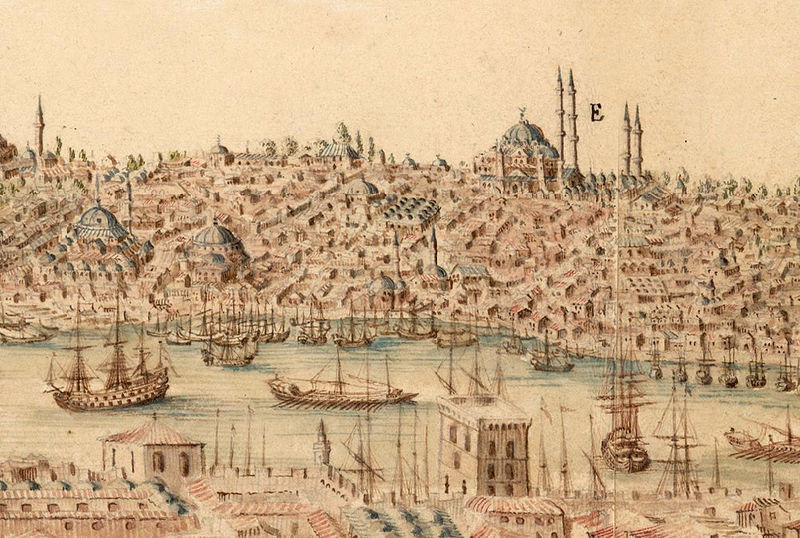 Old Constantinople Istanbul Panoramic View 1686 - VINTAGE MAPS AND PRINTS