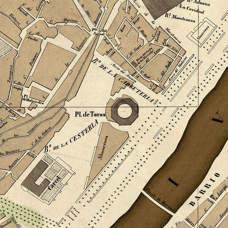 Old Map of Seville Sevilla Spain 1848 Vintage Map Wall Map Print ...