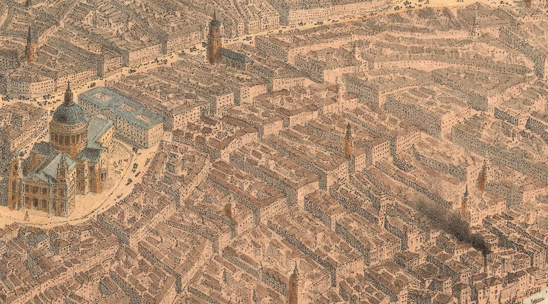 Old Panoramic View of London 1896 Vintage Map Wall Map Print - VINTAGE ...