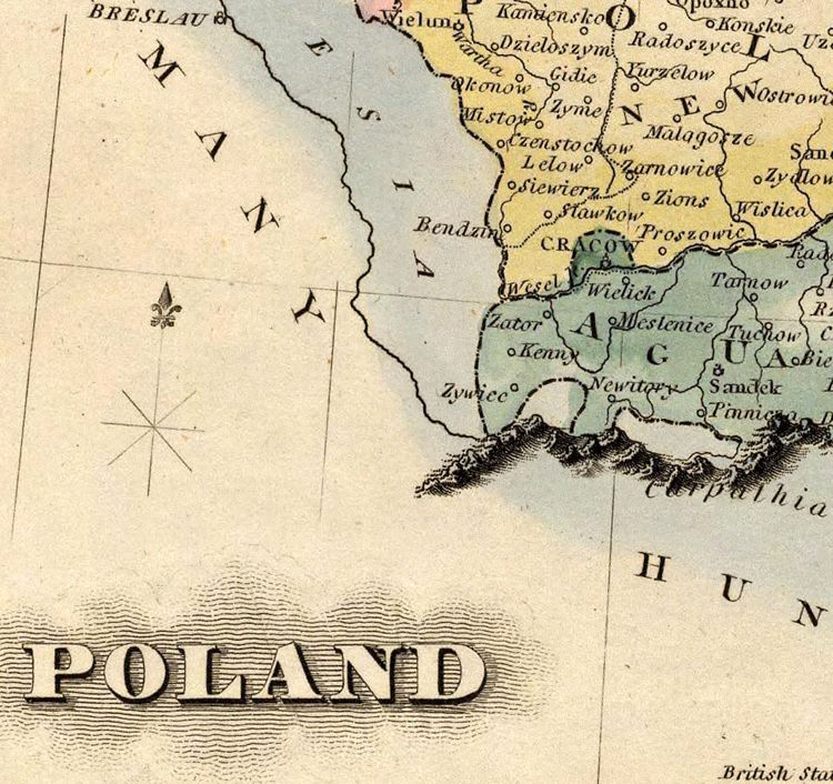 Old Map of Poland 1823 Vintage Map Wall Map Print - VINTAGE MAPS AND PRINTS