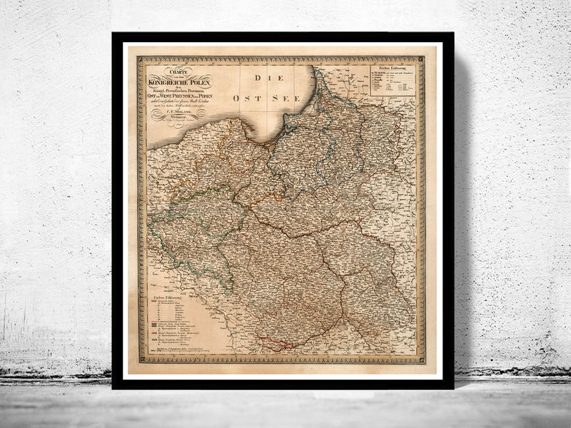 Old Map of Poland 1820 Vintage Map Wall Map Print - VINTAGE MAPS AND PRINTS