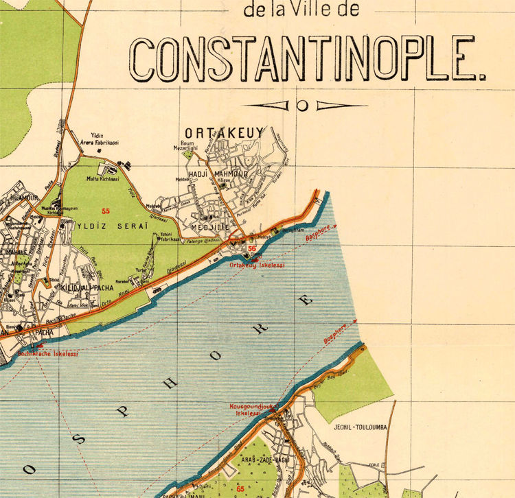 Old Map of Istanbul 1922 Constantinople Turkey Vintage Map Wall Map ...