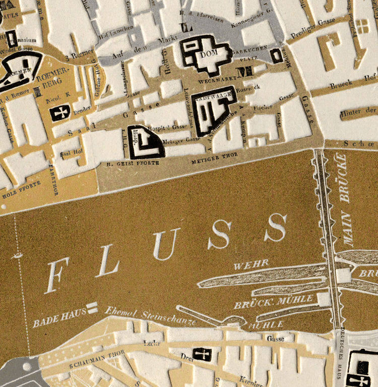 Old Map of Frankfurt Germany 1844 Vintage Map Wall Map Print - VINTAGE ...