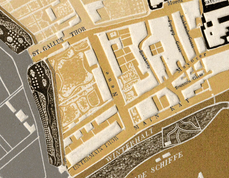 Old Map of Frankfurt Germany 1844 Vintage Map Wall Map Print - VINTAGE ...