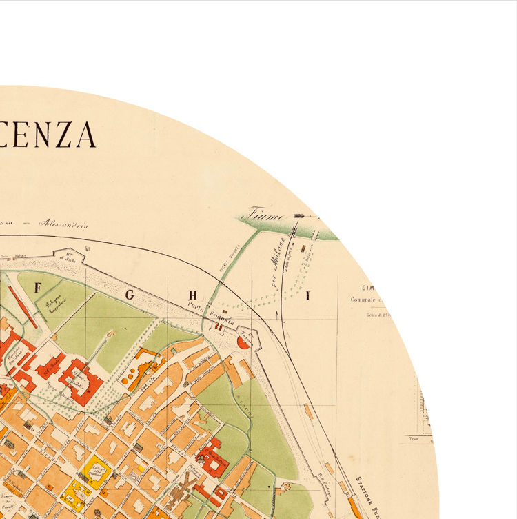 PIACENZA - city poster - city map poster print - VINTAGE MAPS AND PRINTS