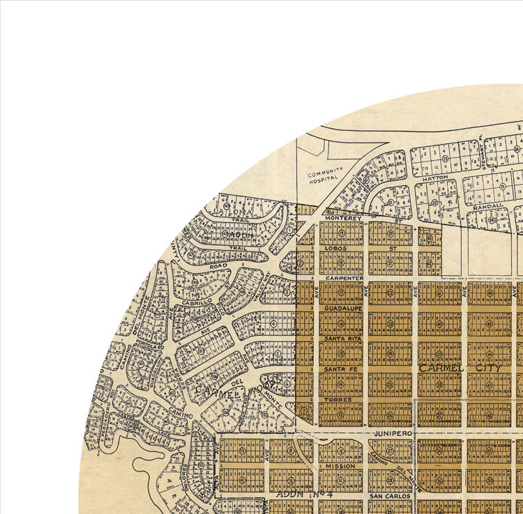 CARMEL BY THE SEA CA - city poster - city map poster print - VINTAGE ...