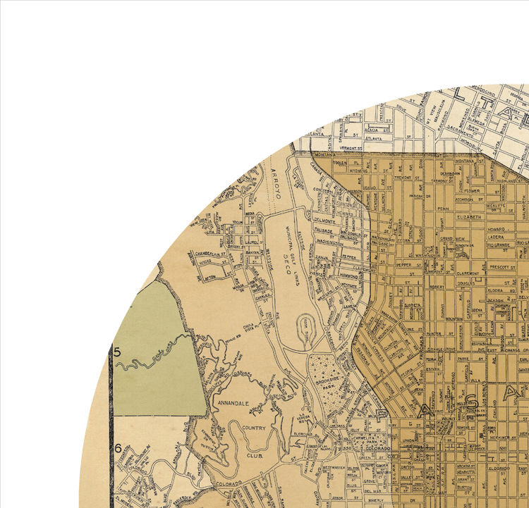 PASADENA CA - city poster - city map poster print - VINTAGE MAPS AND PRINTS