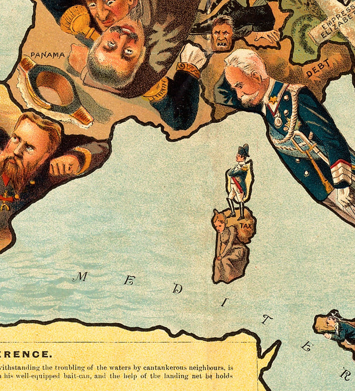 Vintage Comic Map of Europe 1899 Vintage Map Wall Map Print - VINTAGE ...