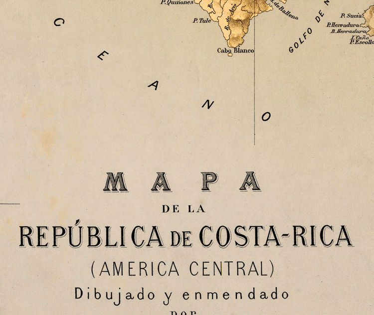 Old Map of Costa Rica 1889 Vintage Map Wall Map Print - VINTAGE MAPS ...