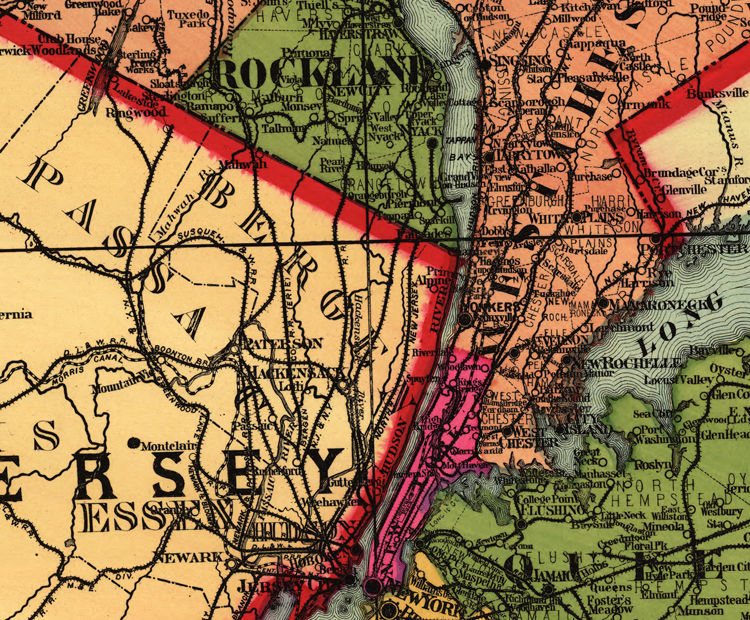 Old Map of New York State 1896 Vintage Map Wall Map Print - VINTAGE ...