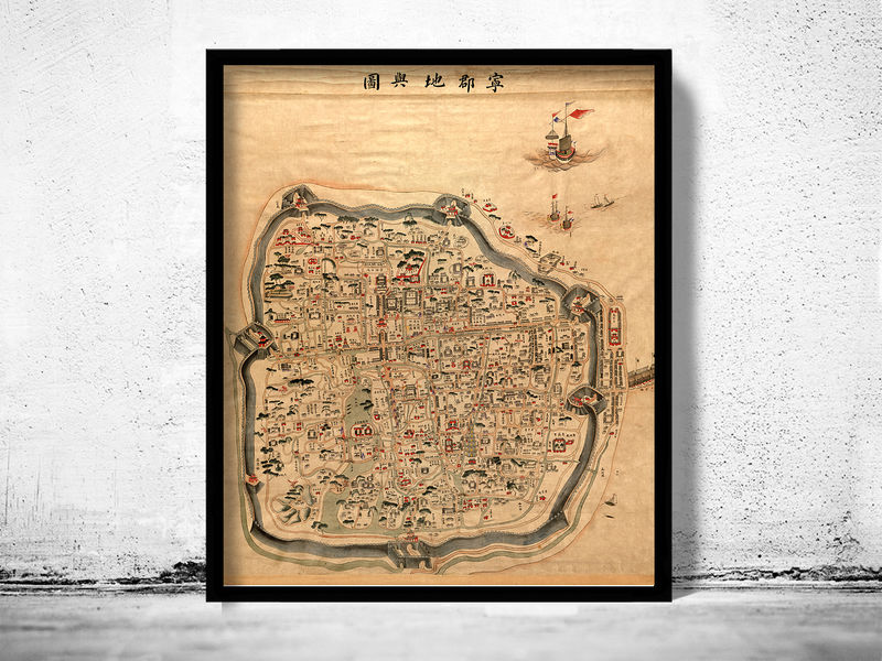 Old Map of Ningbo China 1846 Vintage Map Wall Map Print - VINTAGE MAPS ...