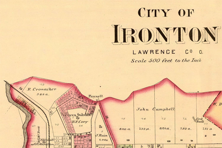 Old map of Ironton Ohio 1877 Vintage Map Wall Map Print - VINTAGE MAPS ...