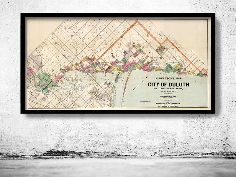 Old map of Duluth Minnesota 1891 Vintage Map Wall Map Print - VINTAGE ...