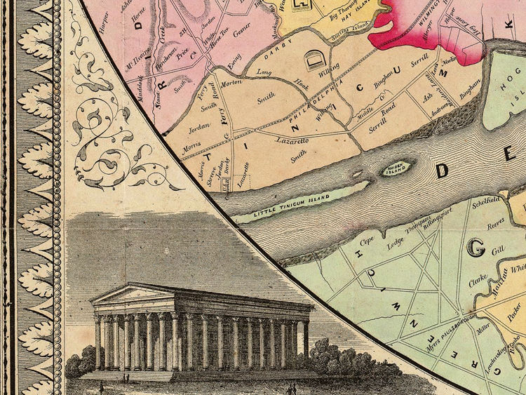 Old Map of Philadelphia and environs 1847 Vintage Map Wall Map Print ...