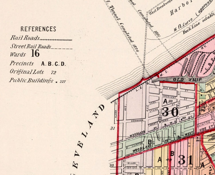 Old Map of Cleveland 1892 Vintage Map Wall Map Print - VINTAGE MAPS AND ...