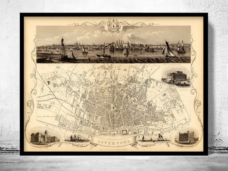 Old Map of Liverpool 1851 Vintage Map Wall Map Print - VINTAGE MAPS AND ...