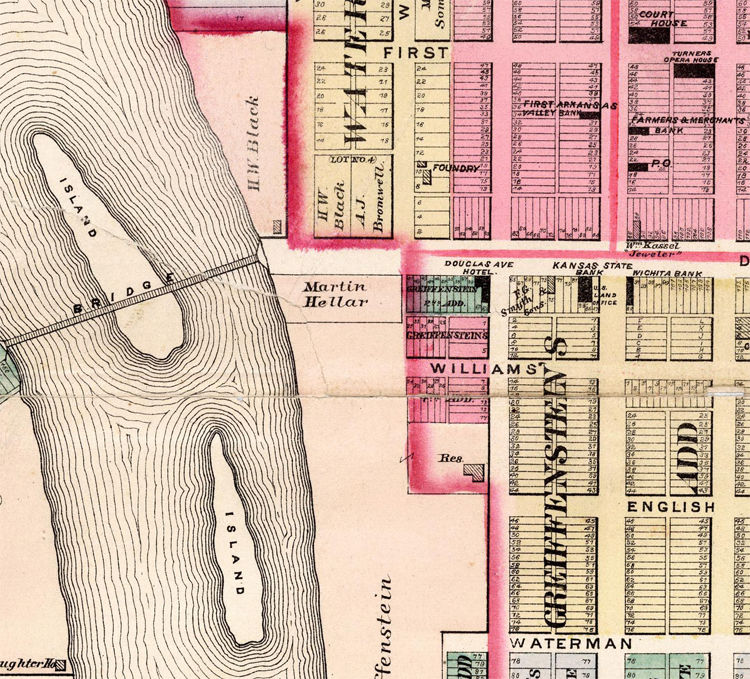 Old map of Wichita Kansas 1882 Vintage Map Wall Map Print - VINTAGE ...