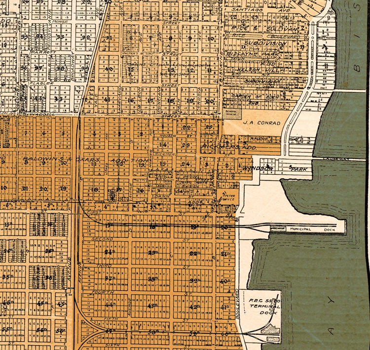 Old Map of Miami Florida 1918 Vintage Map Wall Map Print - VINTAGE MAPS ...