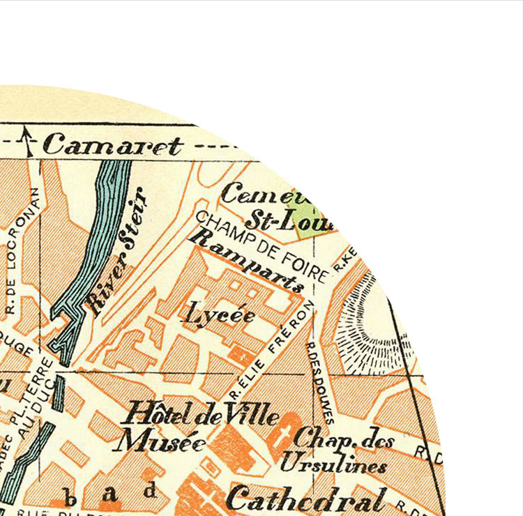 QUIMPER - city poster - city map poster print - VINTAGE MAPS AND PRINTS