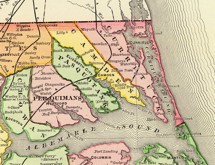 Old Map North Carolina 1897 Vintage Map Wall Map Print - VINTAGE MAPS ...