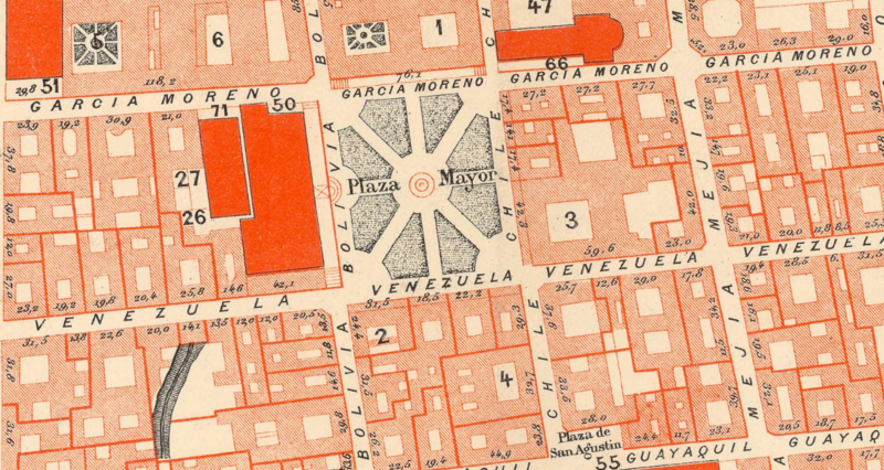Old Map of Quito Ecuador 1888 Equator Republic Vintage Map Wall Map ...