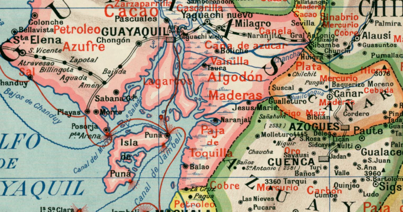 Old Map of Ecuador 1902 Equator Republic Vintage Map Wall Map Print ...