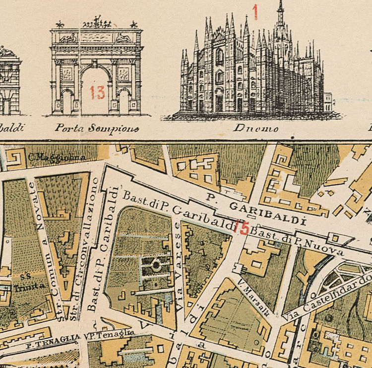 Old Map of Milan Milano Italia 1871 Vintage Map Wall Map Print ...