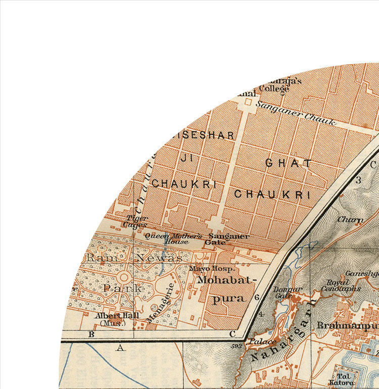 JAIPUR - city poster - city map poster print - VINTAGE MAPS AND PRINTS