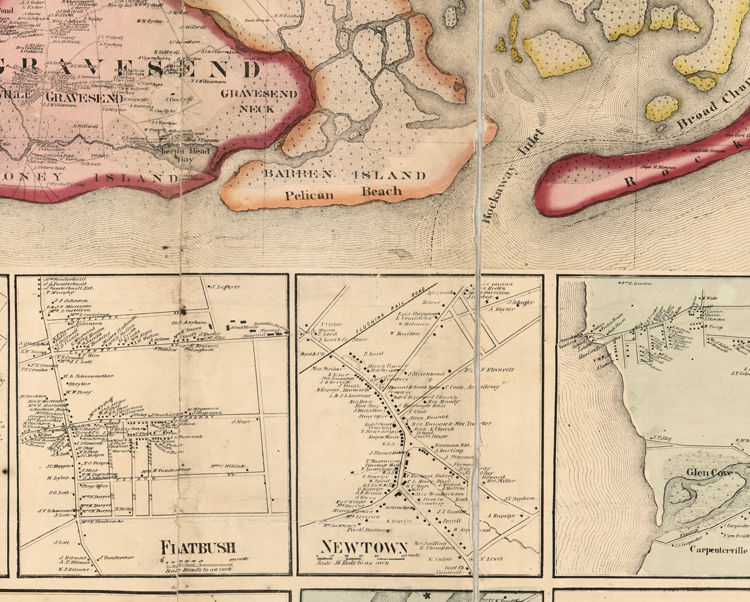 Old Map of Queens County New York 1859 Vintage Map Wall Map Print ...