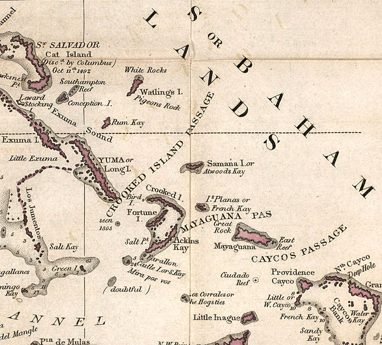 Old Map of Bahamas, Bahama Islands 1831 Vintage Map Wall Map Print ...
