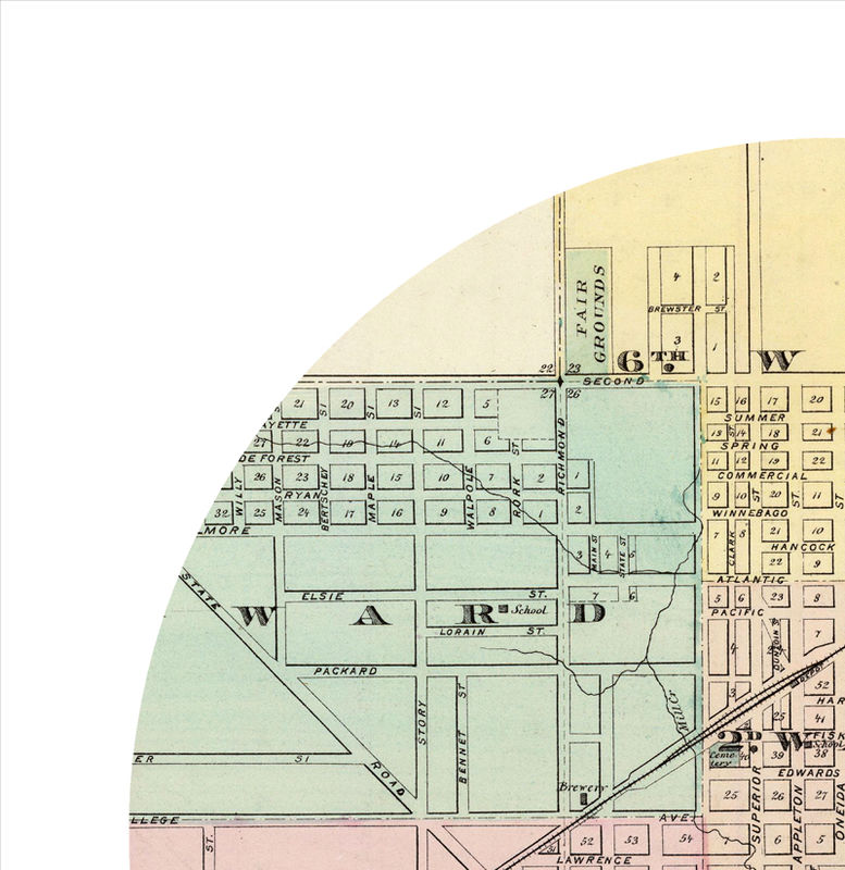 APPLETON WISCONSIN - city poster - city map poster print - VINTAGE MAPS ...