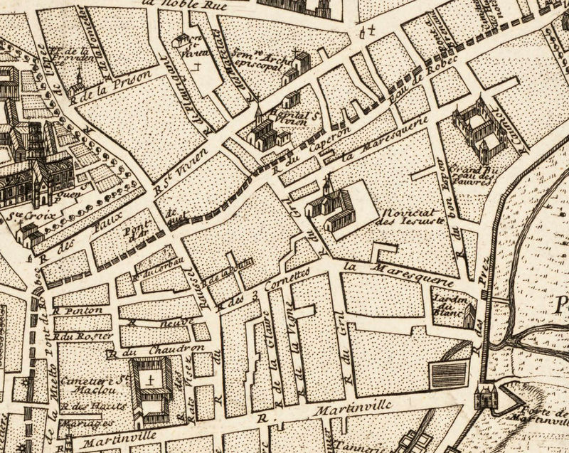 Old Map of Rouen 1740 France Vintage Map Wall Map Print - VINTAGE MAPS ...