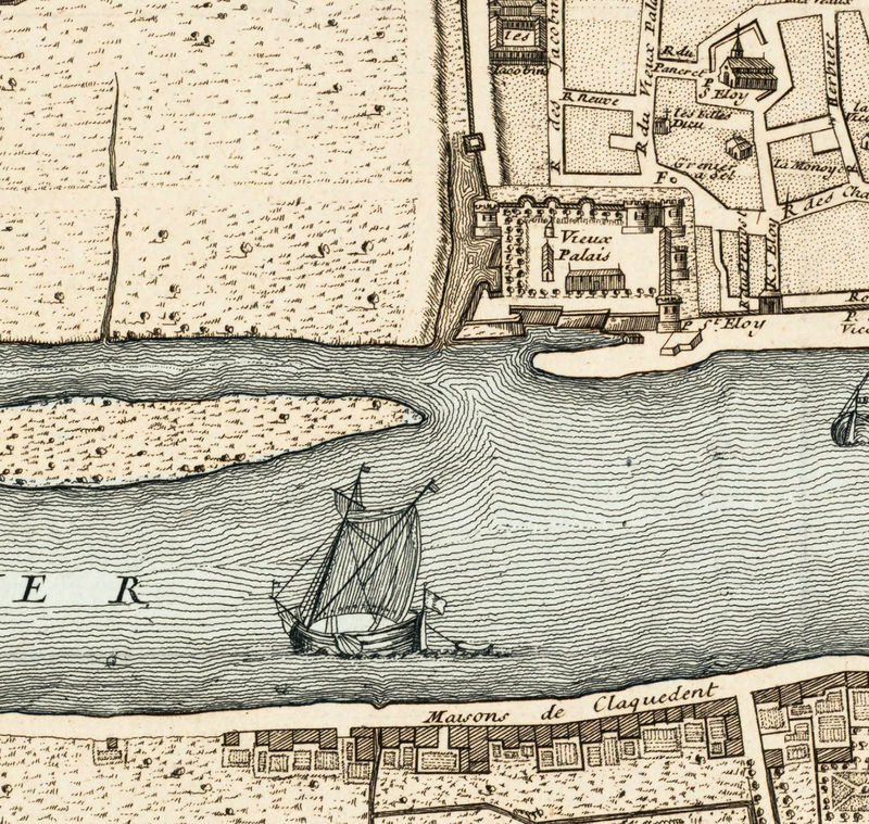 Old Map of Rouen 1740 France Vintage Map Wall Map Print - VINTAGE MAPS ...