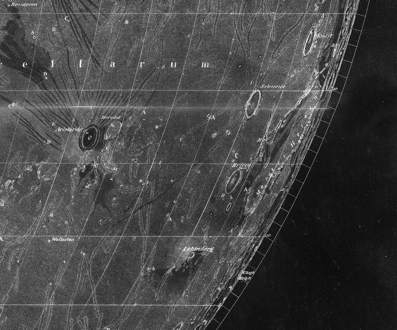 Old Map of the Moon 1894 - Black version Vintage Map Wall Map Print ...