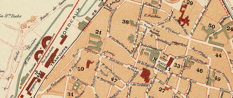 Old Map of Poitiers 1896 France Vintage Map Wall Map Print - VINTAGE ...