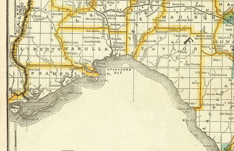 Old Map of Florida 1890 Vintage Map Wall Map Print - VINTAGE MAPS AND ...
