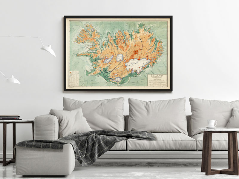 Old Map of Iceland Islandia 1928 Vintage Map Wall Map Print - VINTAGE ...