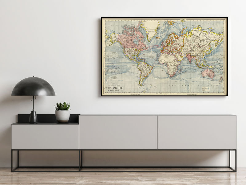 Old World Map 1883 Mercator projection Vintage World Map - VINTAGE MAPS ...