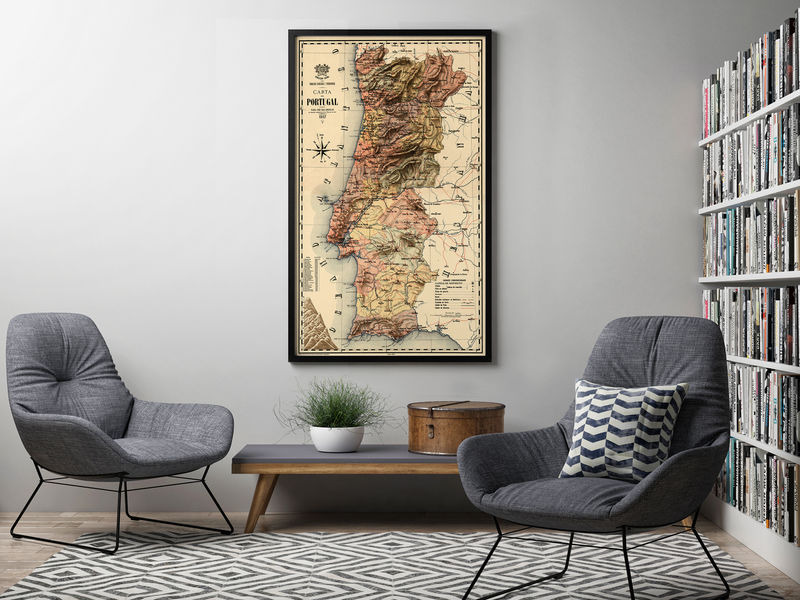 Old Map of Portugal 1917 Mapa de Portugal Portuguese map Vintage ...