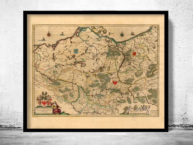 Old Map of Brandenbug 1699 Vintage Map - VINTAGE MAPS AND PRINTS