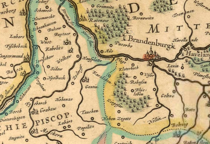 Old Map of Brandenbug 1699 Vintage Map - VINTAGE MAPS AND PRINTS