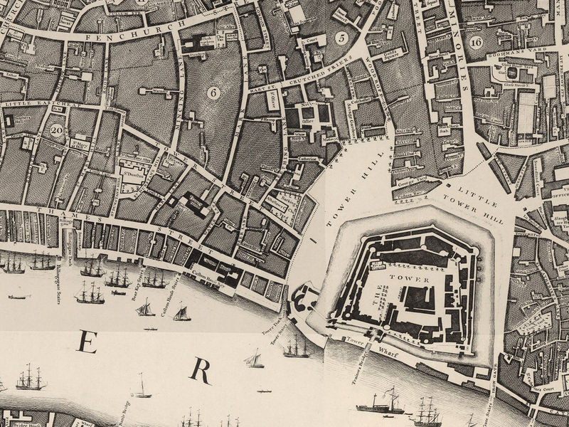 Old Map of London England 1746 John Rocque Vintage Map of London ...