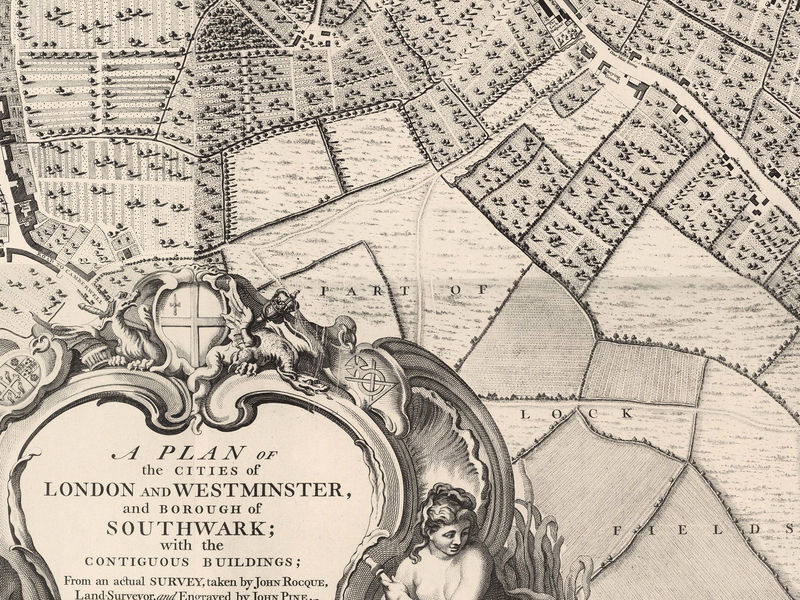 Old Map of London England 1746 John Rocque Vintage Map of London ...